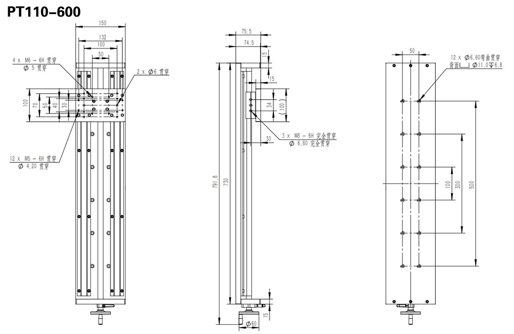 PT110 Series Manual Ball Screw Slide Stage Three Axis Combined Platform ...